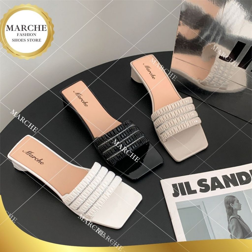 Marche 2024 Women's Elegant Casual 2inches Jelly Rubber Sandals For ...