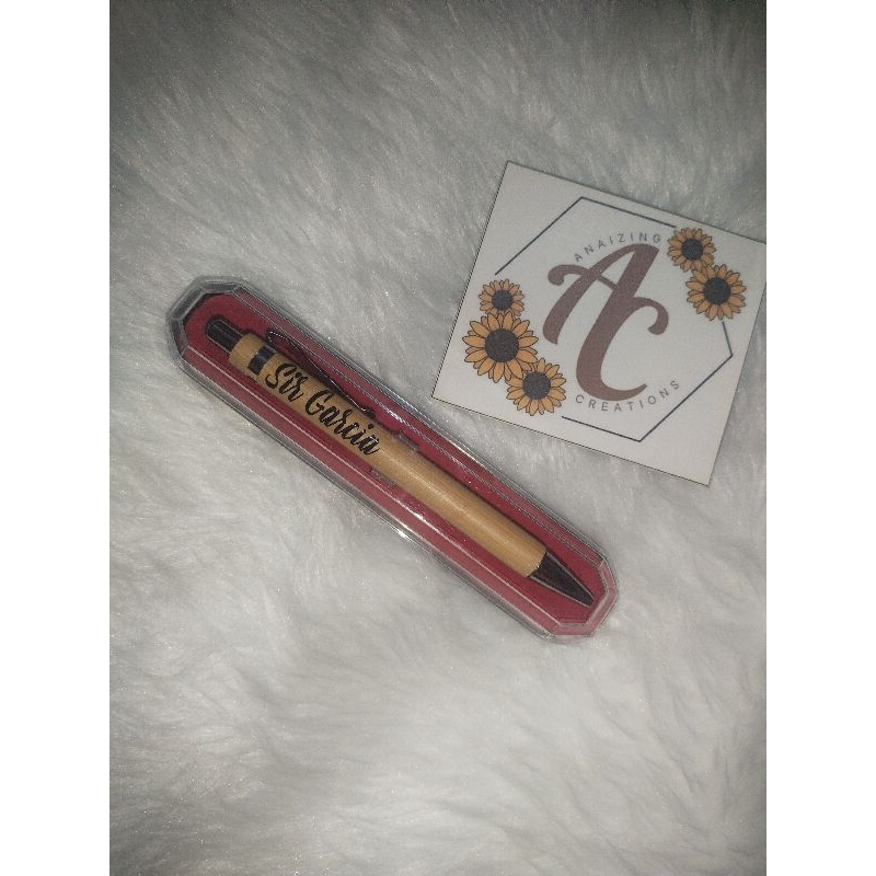 Personalized Bamboo Ballpen with Name (VINYL STICKER) | Shopee Philippines
