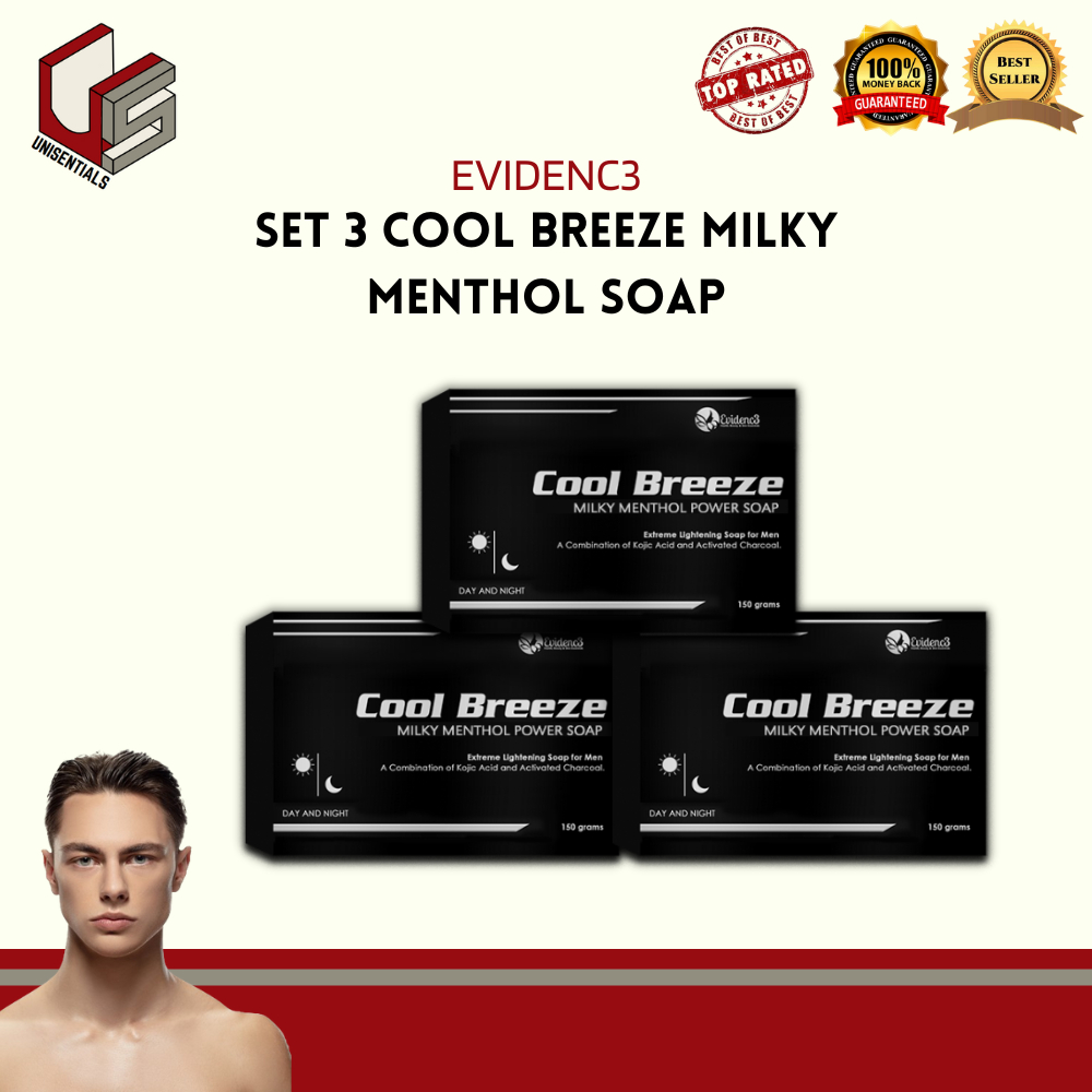 SET 3 Cool Breeze Milky Menthol Power Soap by EVIDENC3 | With Kojic ...