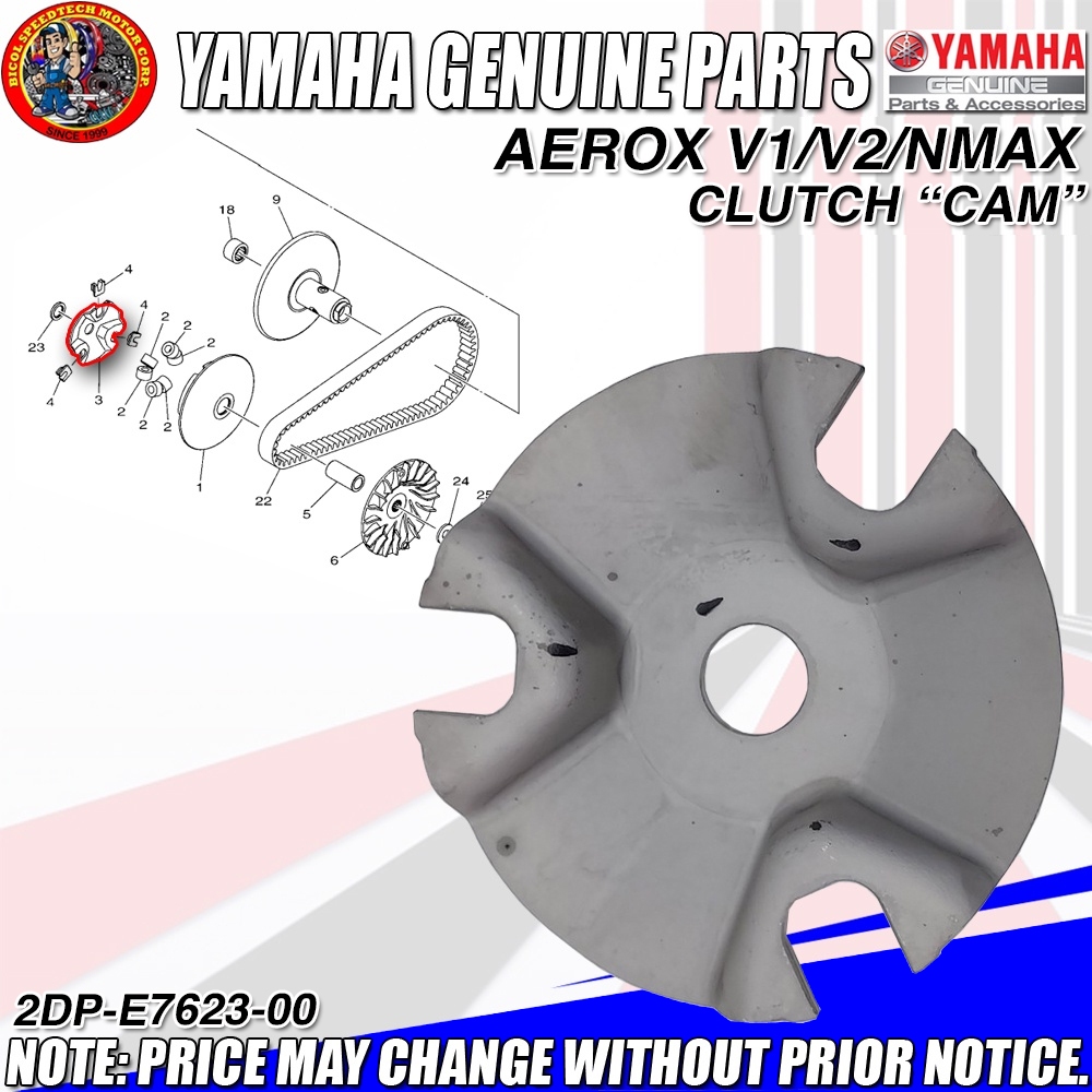 AEROX V1/V2/NMAX CLUTCH CAM BACK PLATE (YGP) (Genuine: 2DP-E7623-00) | Shopee Philippines