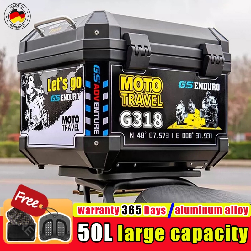50L large capacity Motorcycle top box Motorcycle storage box motorcycle ...
