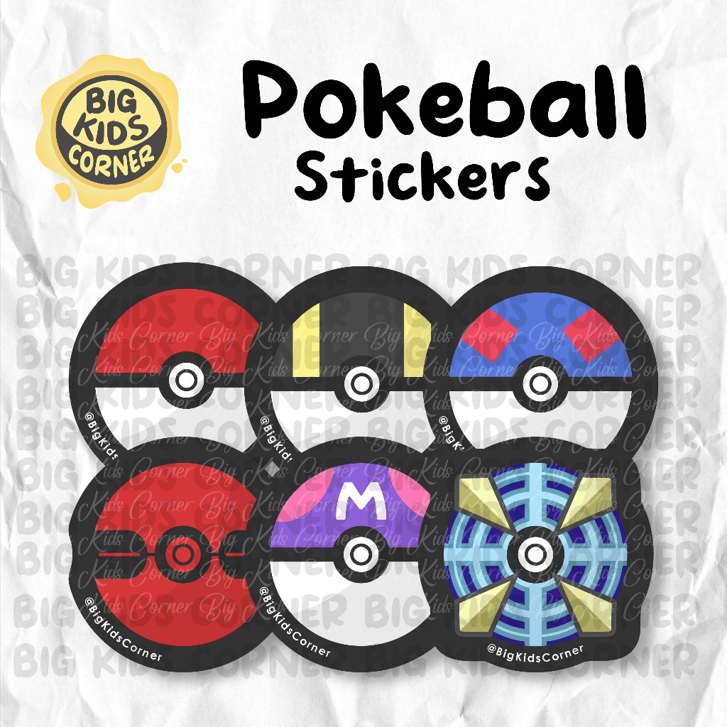 Pokeball Stickers - Waterproof Stickers | Big Kids Corner | Shopee ...