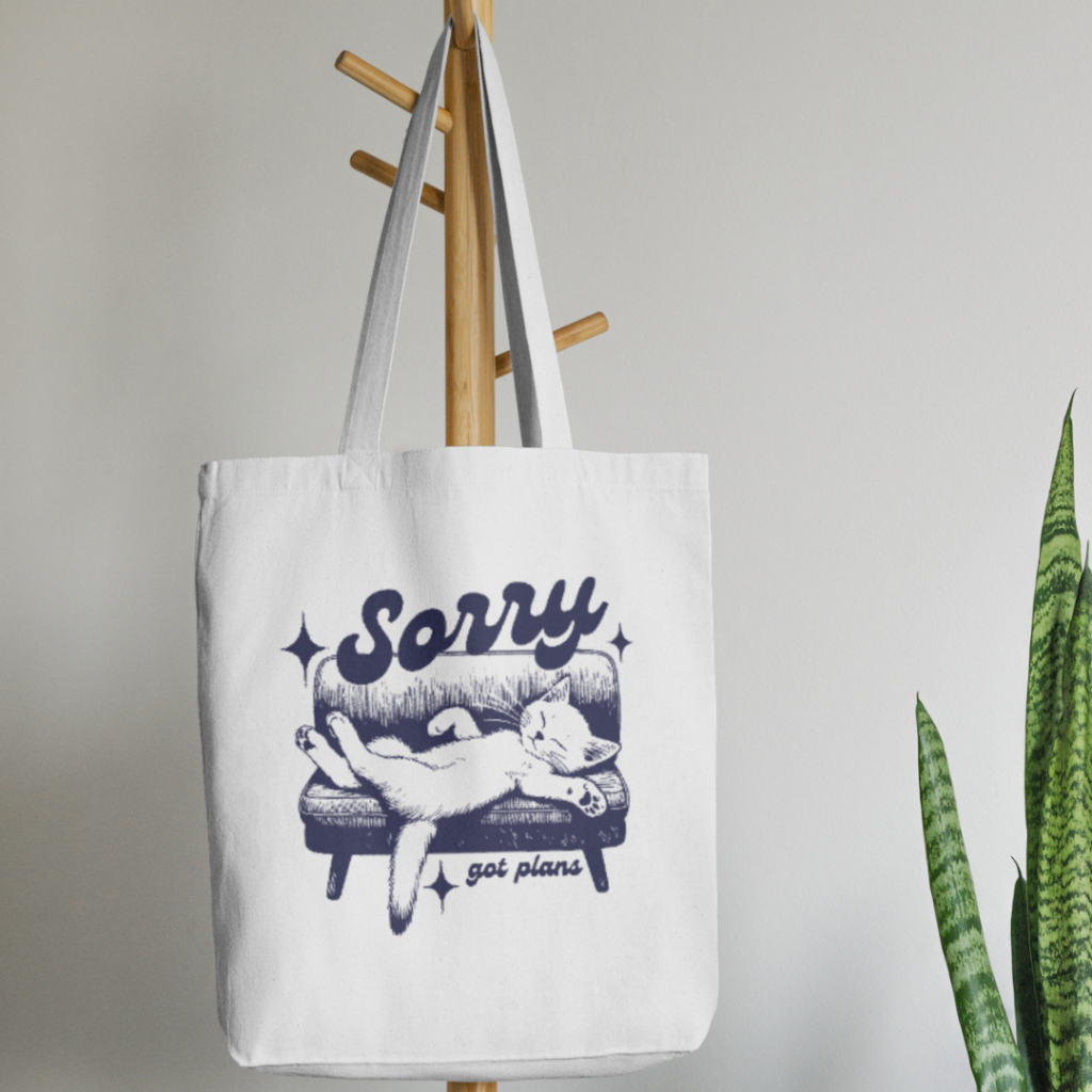 SORRY GOT PLANS TOTE BAG | High Quality Thick Canvas Bag with ...