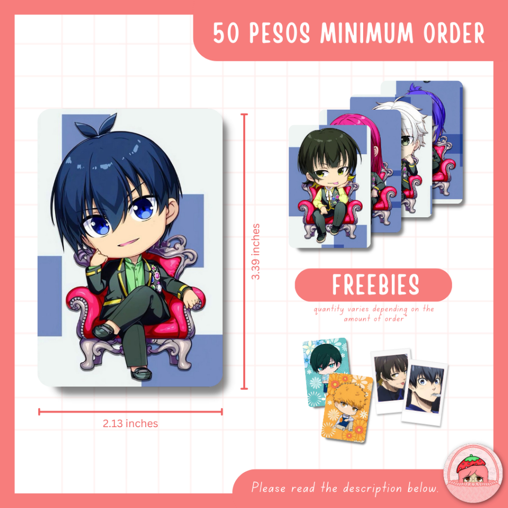 BLUE LOCK CHIBI SUIT ANIME PC PHOTOCARD UNOFFICIAL FANMADE PRINT LOMO ...