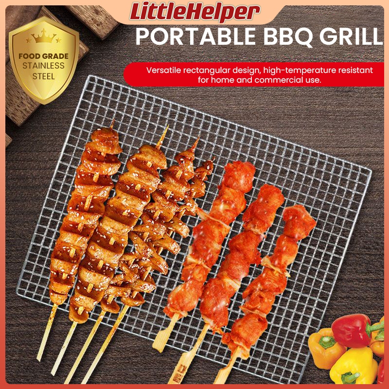 Stainless Steel Barbecue Grill Net Portable Outdoor Non Stick Mesh Net ...