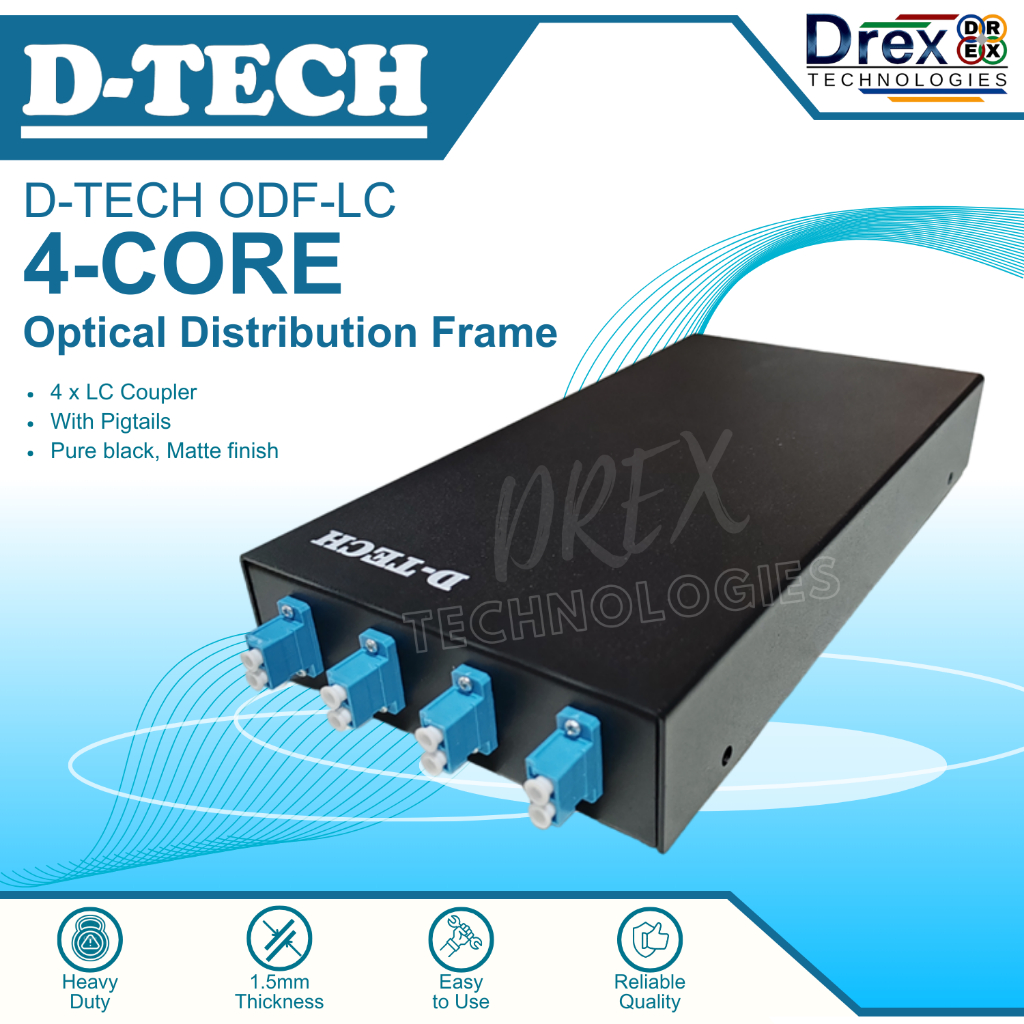 D-TECH LC ODF-4 Optical Distribution Frame 4 Core With 8pcs LC/UPC ...
