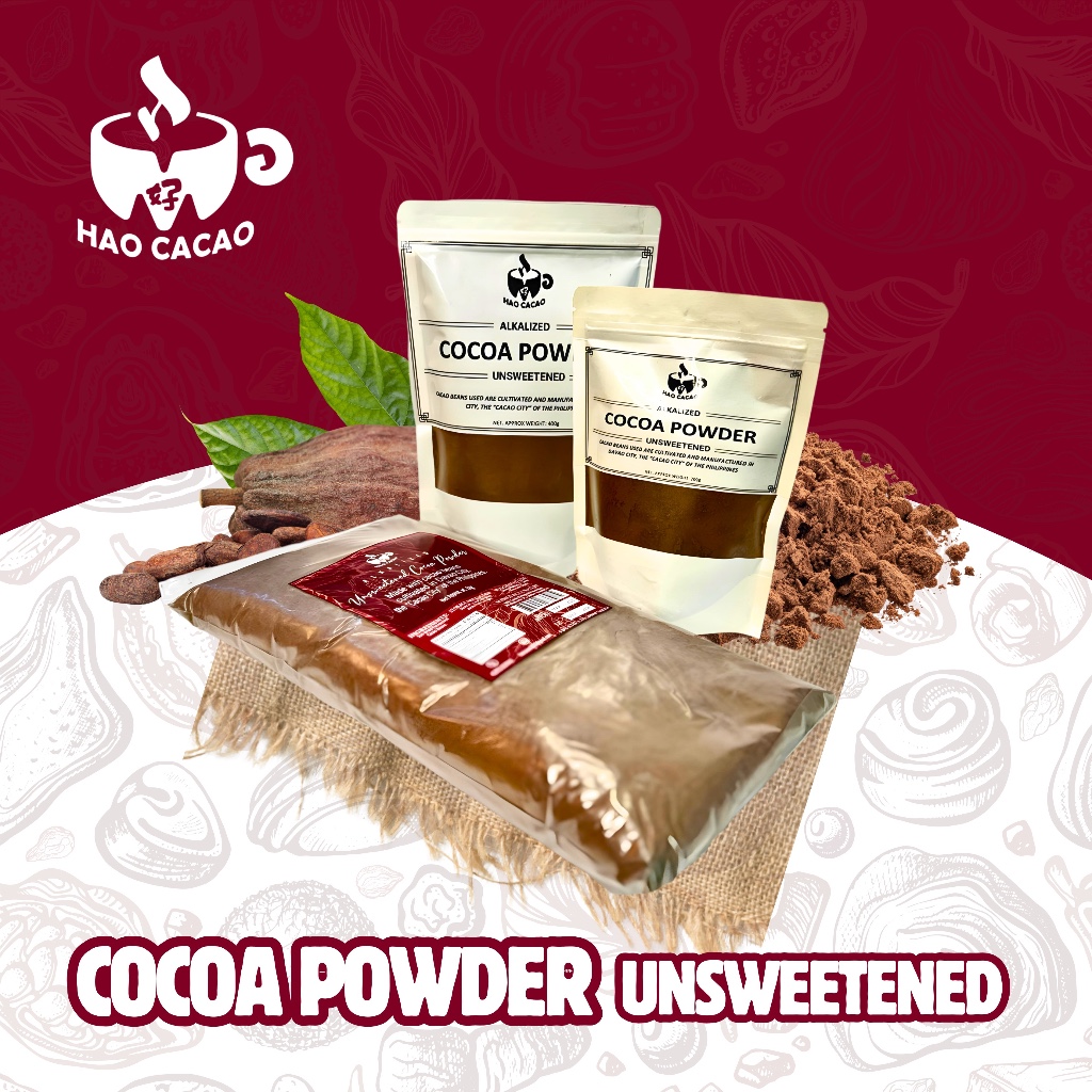 HAO CACAO Alkalized Cocoa Powder (1kg) - Pure, Unsweetened, Vegan ...