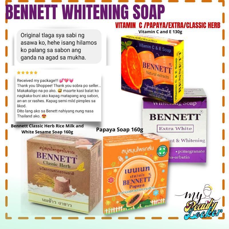 BENNETT EXTRA WHITENING SOAP, VITAMIN C AND E ALOE VERA BODY AND FACE ...