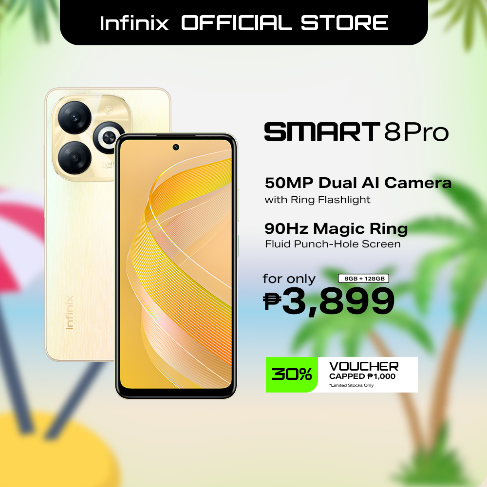 Infinix Smart 8 Pro, (up to 16GB [8+ 128GB], 50 MP Rear AI Dual Camera, (1 year local warranty ...