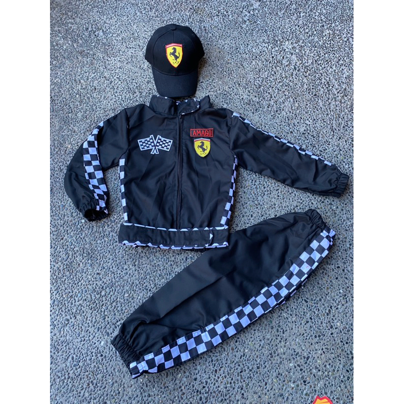 BLACK Car Racing costume/ Ferrari/ Sports wear Costume with Free ...
