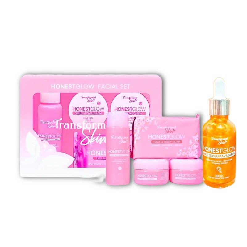Transform Skin Honestglow Rejuvenating Facial Set (with free 24k serum ...