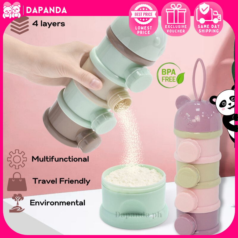 DAPANDA 4 Layers Baby Milk Storage Powder Container Feeding Case Box Milk Case Portable Non ...