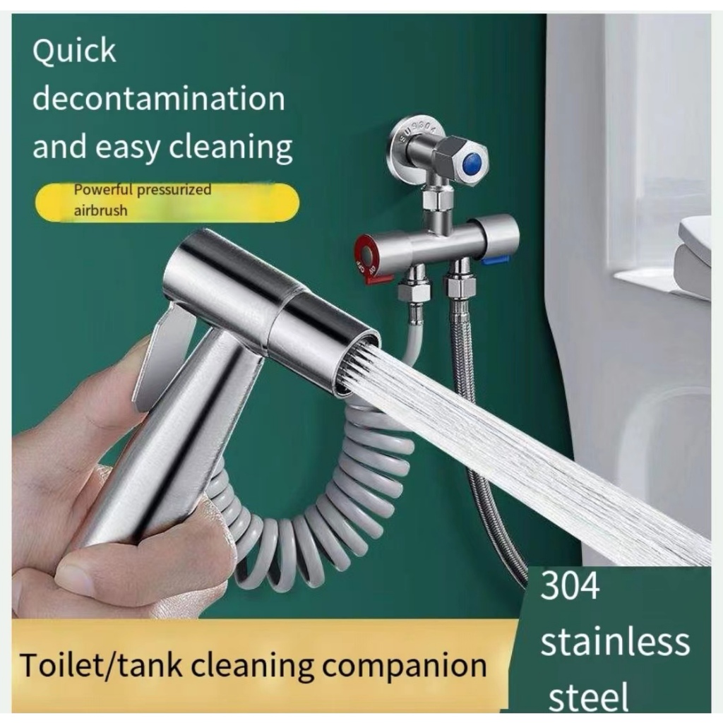 304 Stainless Steel Bathroom angle valve Spout 1 in 2 out hot and cold ...
