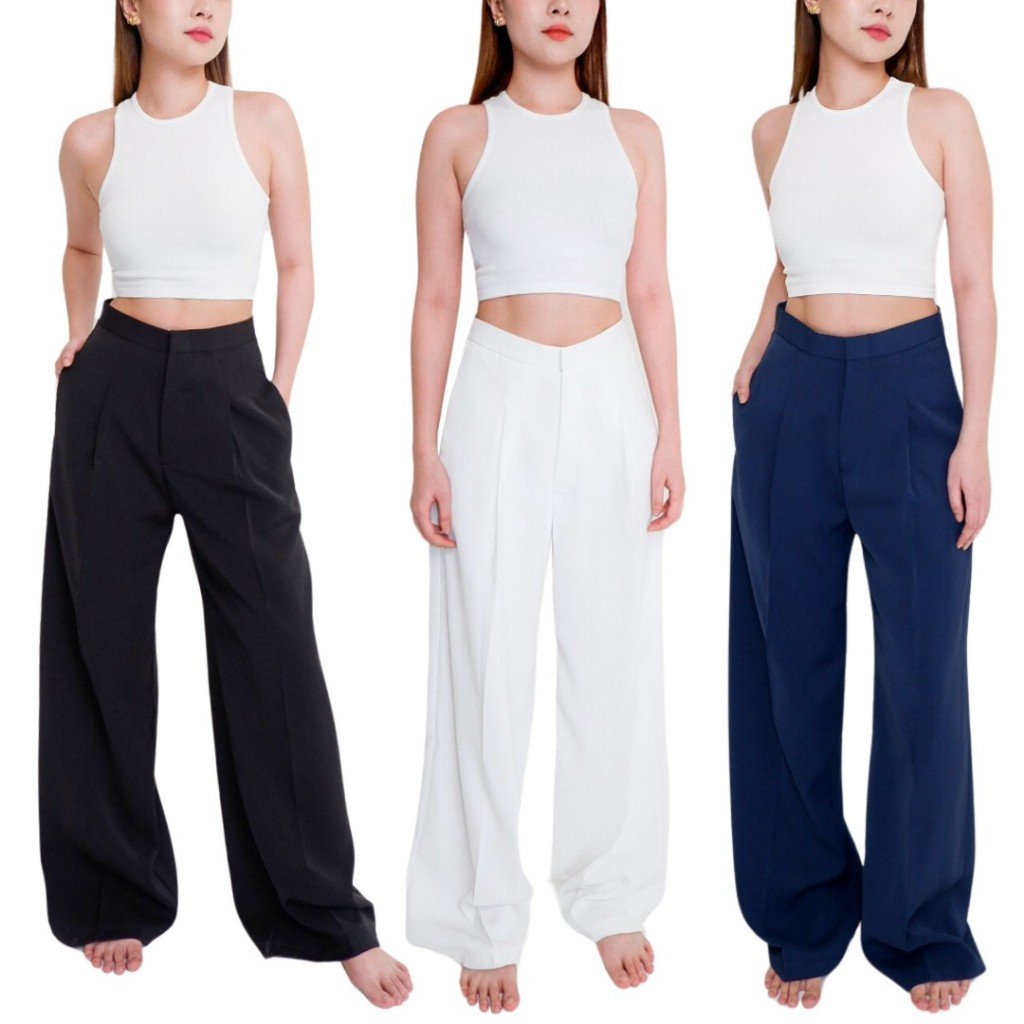Roxy & Co. LISA high-waist trousers for women straight cut pants soft ...