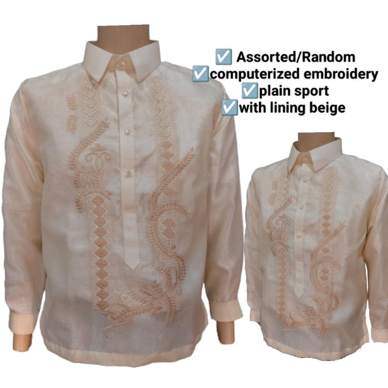 Modern Barong BW 01/06 with linninng/moccha piping groomsmen ...