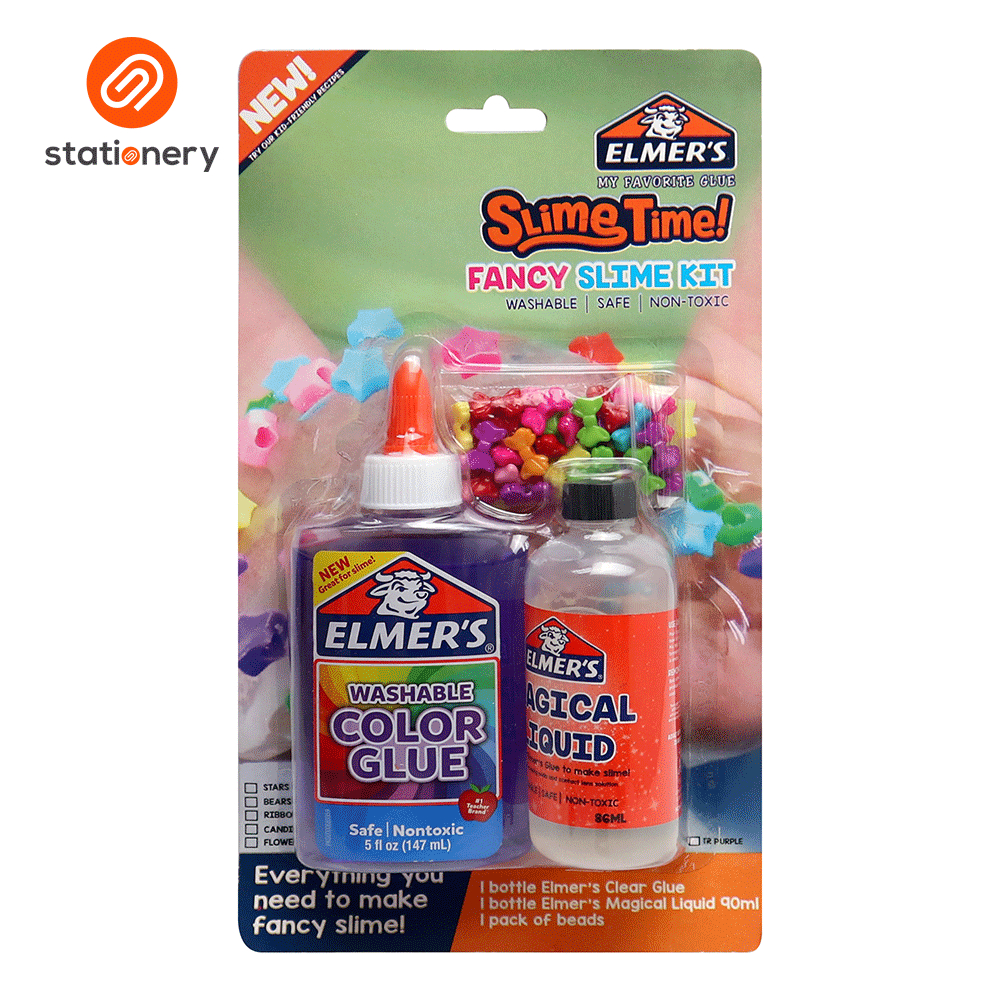 Elmer's Transparent Purple Glue Fancy Slime Kit - With Ribbon | Shopee ...