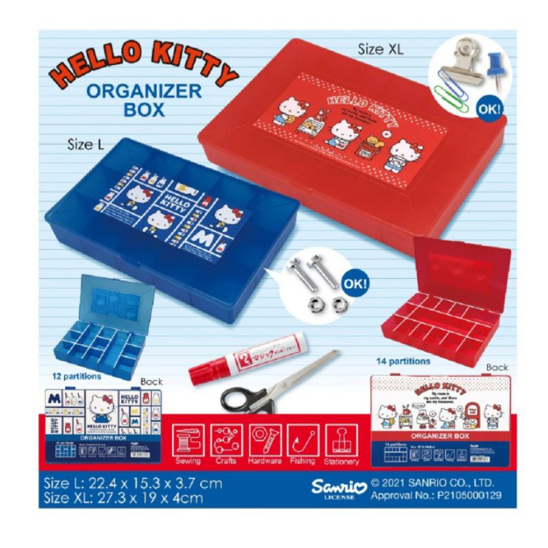 (JAPAN) Hello Kitty Sanrio 2021 Organizer with Dividers for Stationery ...