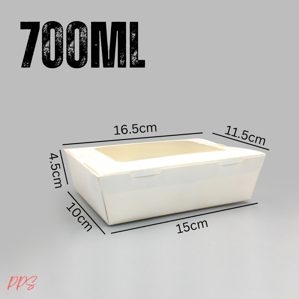 20pcs/50pcs Disposable Paper Meal Box Kraft Takeout Box Window Type ...