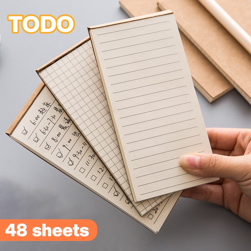 48 Sheets Kraft Cover Memo Pad Tearable Note Pad Mini Portable Memo ...