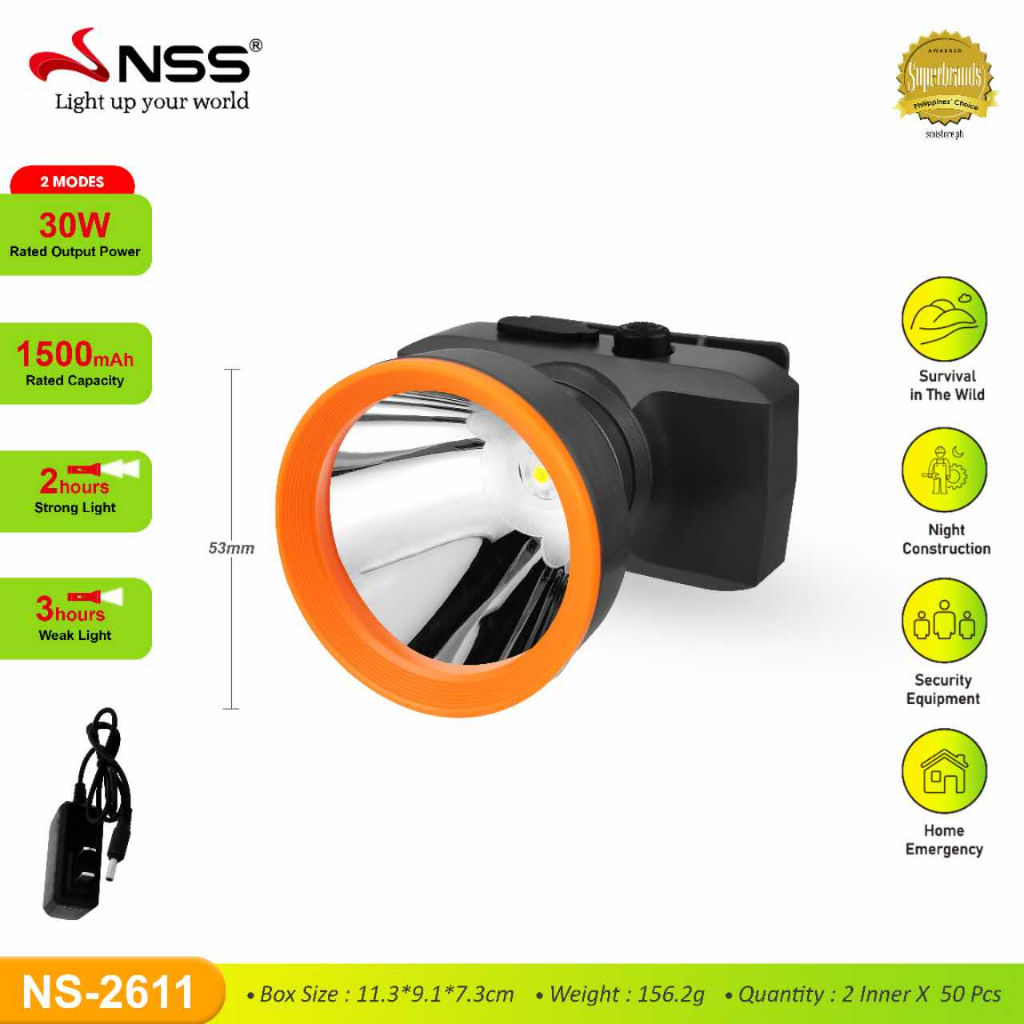 NSS Flashlight 80W Headlight Fishing Working Camping Walking Hiking ...
