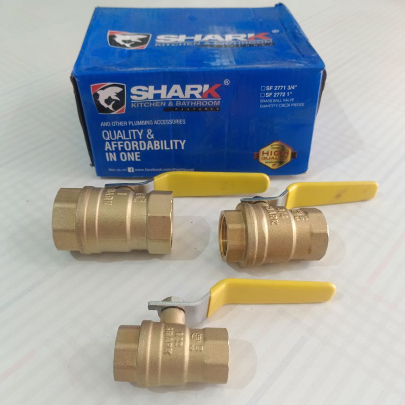 SHARK Brass Ball Valve 1/2, 3/4, 1" Heavy duty | Shopee Philippines