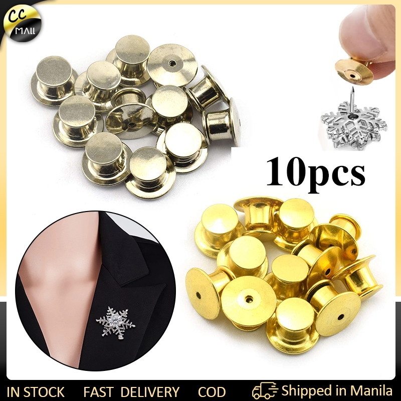 10pcs Pin Keeper Safety Brooch Lock Metal Pin Back Clasp Bulk Pin ...