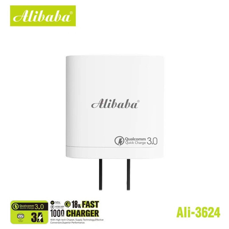 Alibaba Ali- 3624 18W Fast Charger 3.0 3A Qualcomm With USB Cable For ...