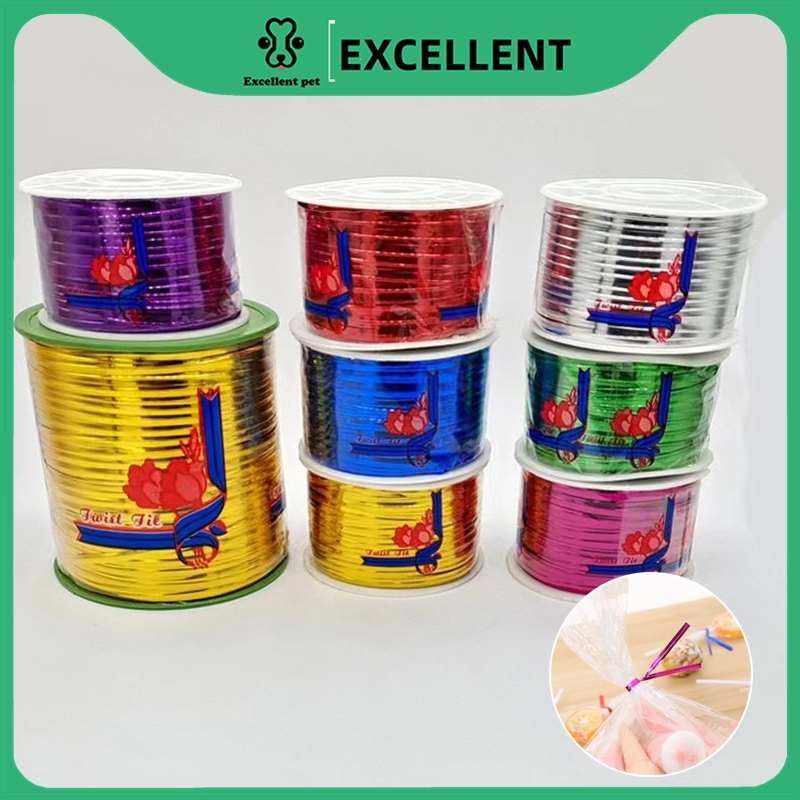 100 Yards/Roll Metal Distorted Diy Baking Gift Packaging Metallic Twist ...