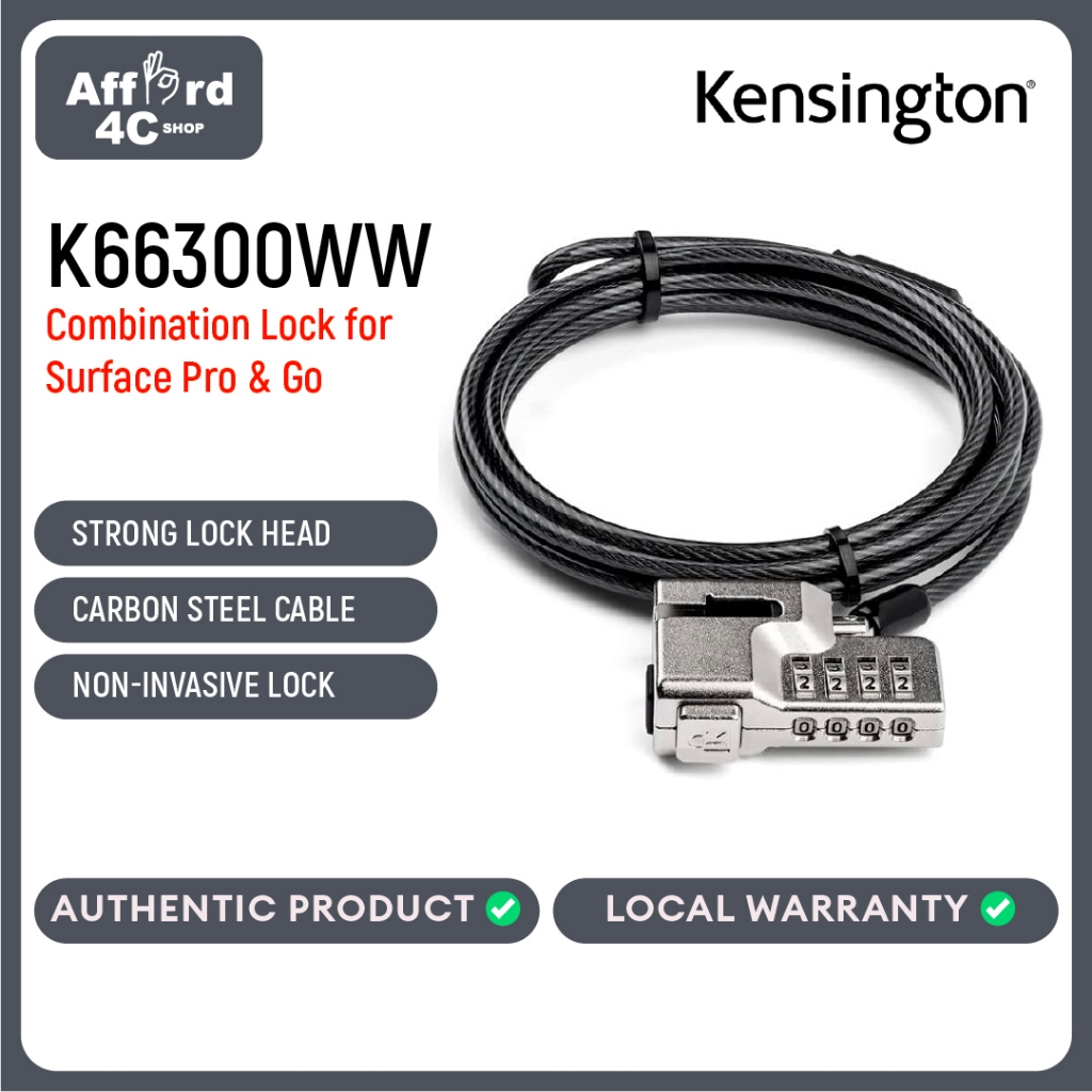 Kensington Combination Lock for Surface Pro and Surface Go (K66300WW ...