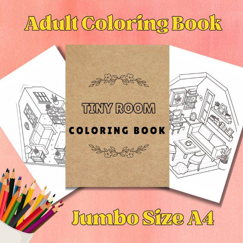 Tiny Room Adult Coloring Book Jumbo Size A4 | Shopee Philippines
