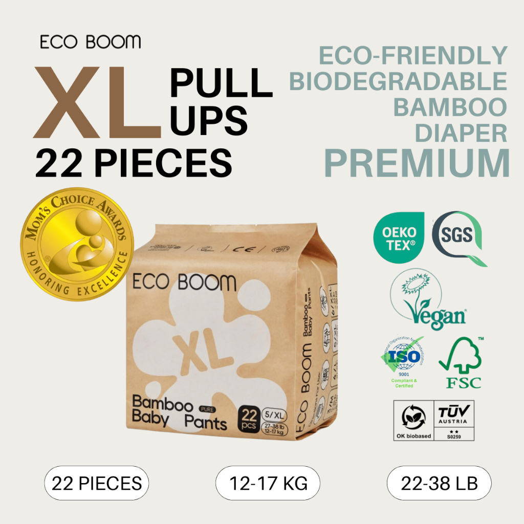 ECO BOOM XL Pull Ups Biodegradable Bamboo Diapers 22 pcs | Shopee ...