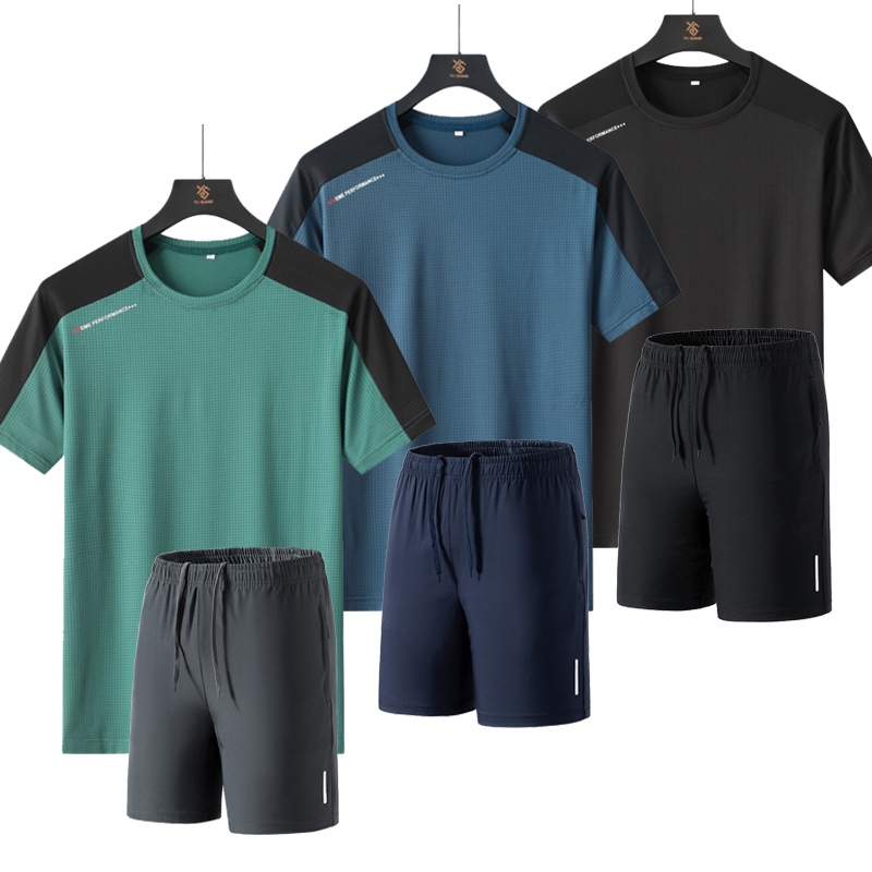 Plus Size Dry Fit workout Athletic Muscle T-shirts dry fit Shorts ...