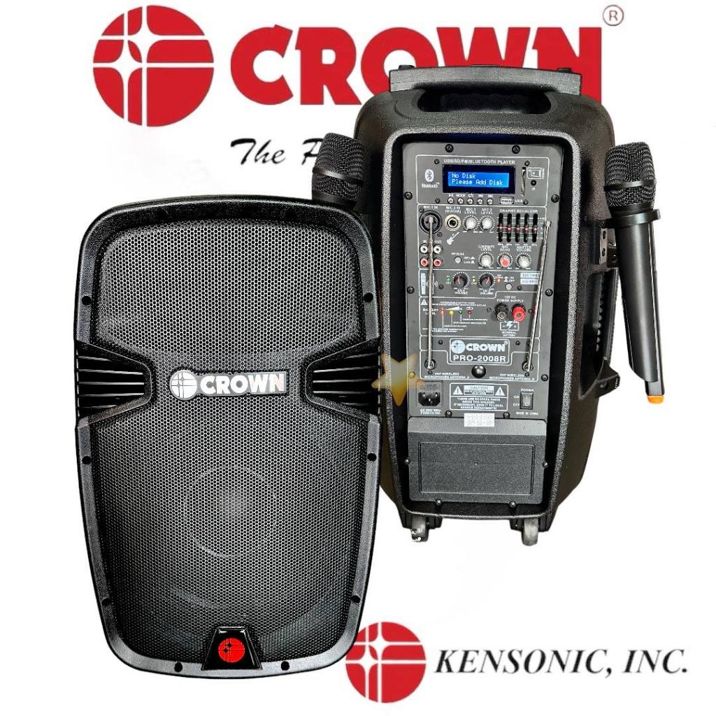Original CROWN PRO-2008R Portable Trolly Speaker 250watts RMS 12"WOOFER ...