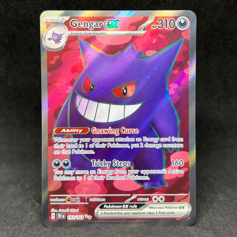 Pokemon TCG Gengar ex Full Art Secret Rare 193/162 2024 Scarlet ...