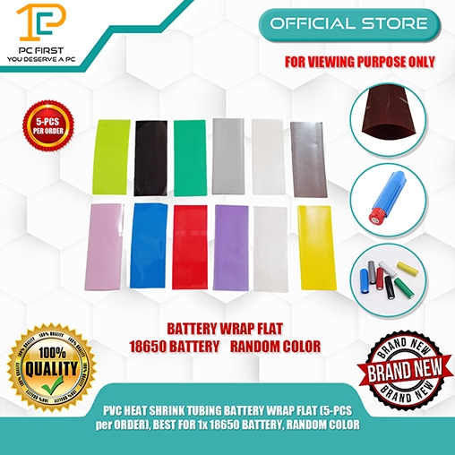 PC FIRST PVC HEAT SHRINK TUBING BATTERY WRAP FLAT (5-PCS per ORDER ...