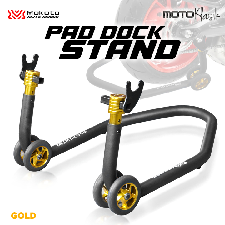 MOKOTO ELITE SERIES REAR PADDOCK STAND W/ WHEELS CNC ALLOY / HEAVY DUTY ...