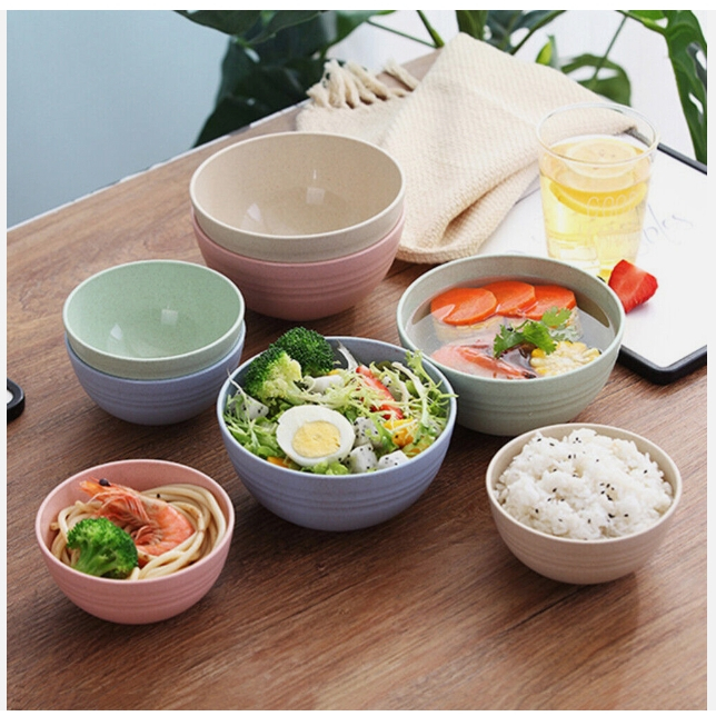 M&A PHC 1pc (12x6cm) Soup Small Bowl Wheat Straw Microwavable Mini ...