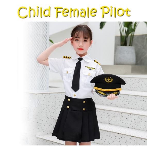 Pilot Profession Costume for Kids Girls Children's Air Force Flight ...