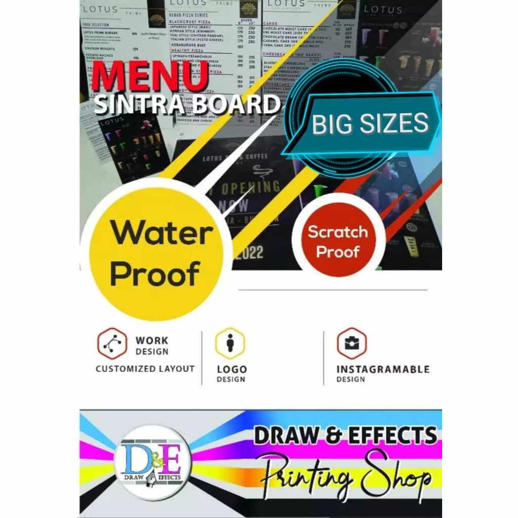 Menus on Sintra Board / BIG SIZES | Shopee Philippines