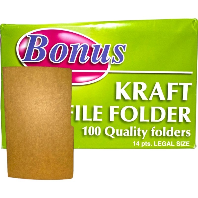 Bonus Kraft File Folder with White Tab 100 Pieces | Shopee Philippines