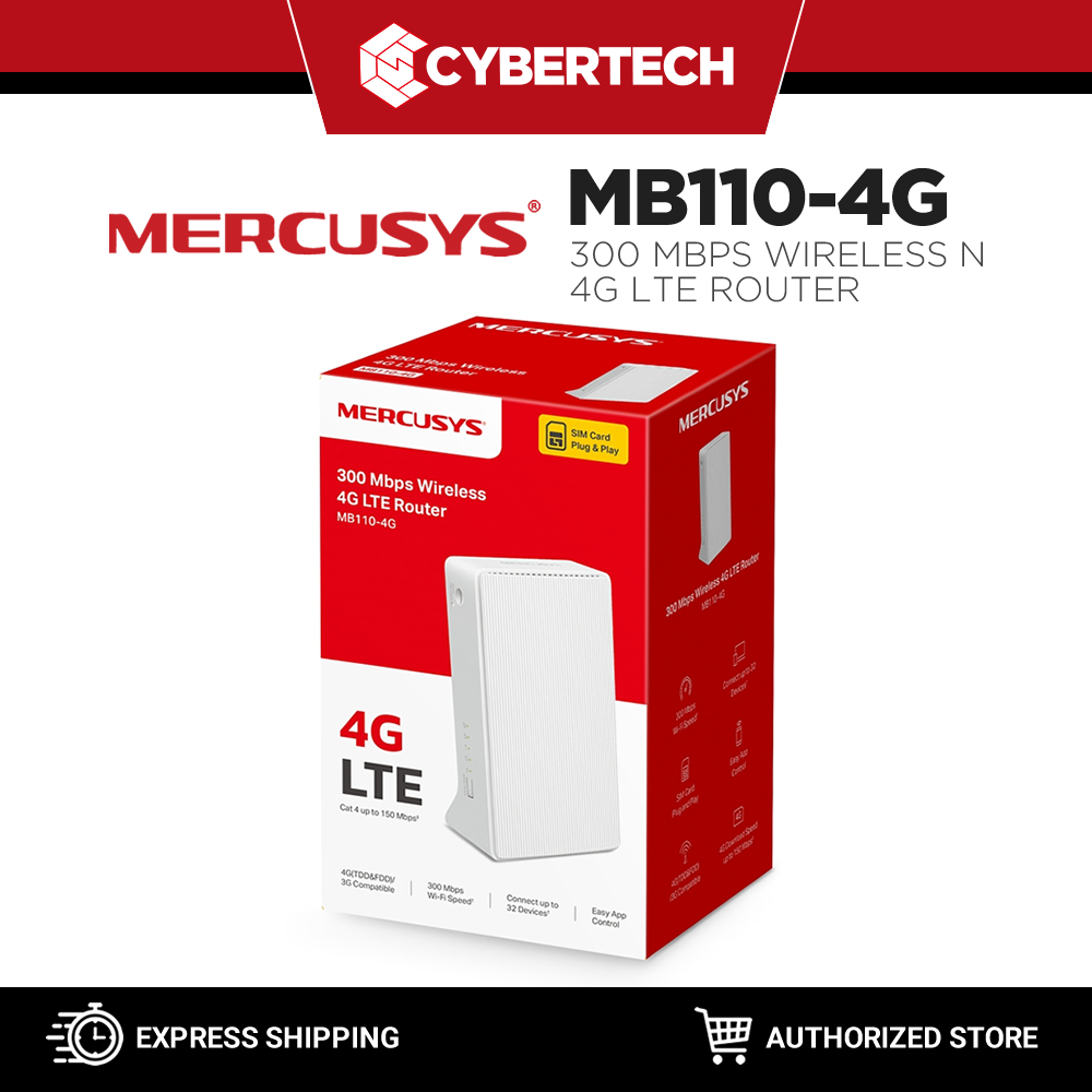 Cybertech Mercusys MB110-4G 300 Mbps Wireless N 4G LTE Router | Shopee ...