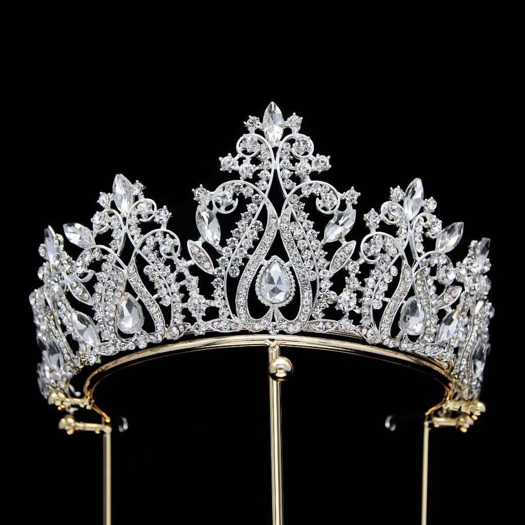 Vintage Baroque Crown Pageant Rhinestone Bridal Tiara Crown | Shopee ...