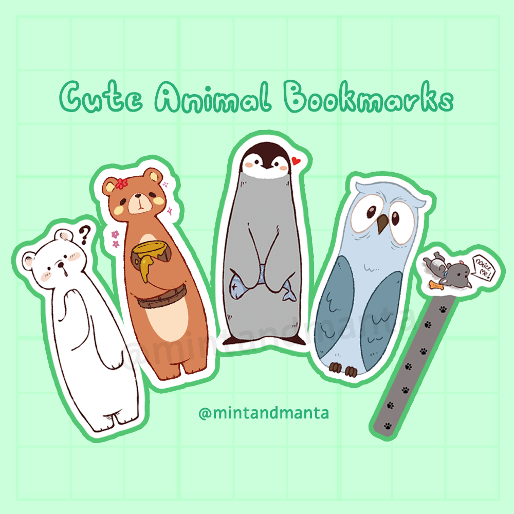 Penguin Bookmark and Polar Bear Bookmark | Books | Cute Animals ...