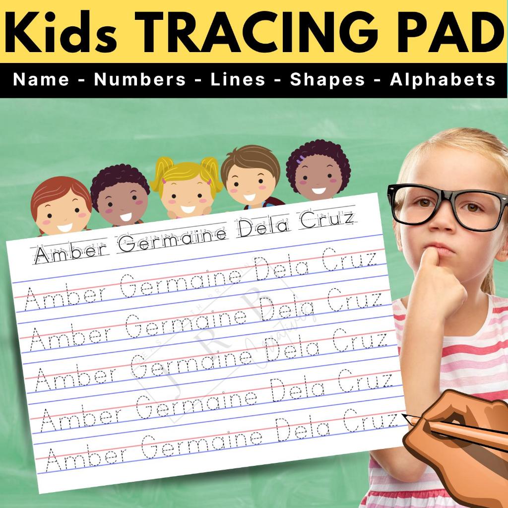 Kid's Personalized TRACING PAD for beginners Preschool to Kinder and ...