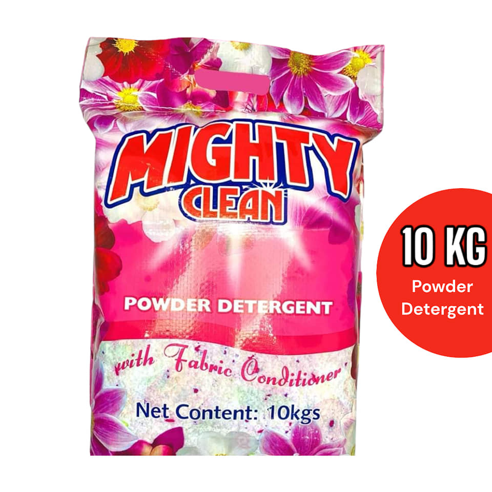 MIGHTY CLEAN DETERGENT 10KILO/Sack with Fabric Conditioner | Shopee ...
