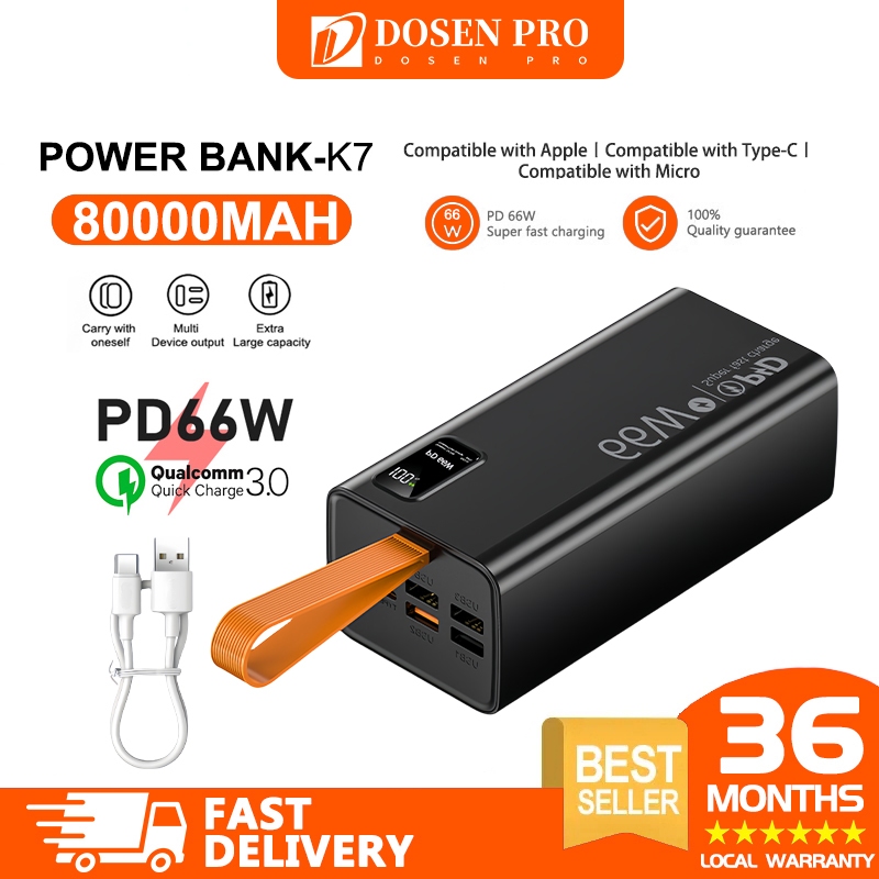DOSEN Original Fast Charging PD 66W PowerBank 30000MAH output Fast ...