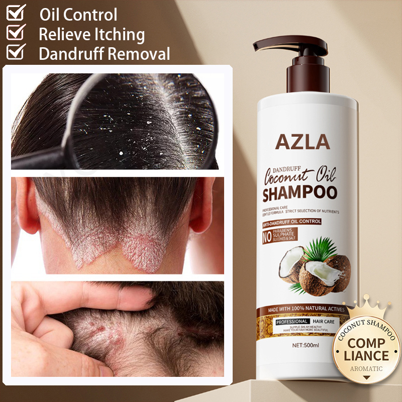 500ml AZLA Coconut Oil Shampoo Anti-Dandruff Refreshing Control Oil Fluffy Repair Frizz Hair ...