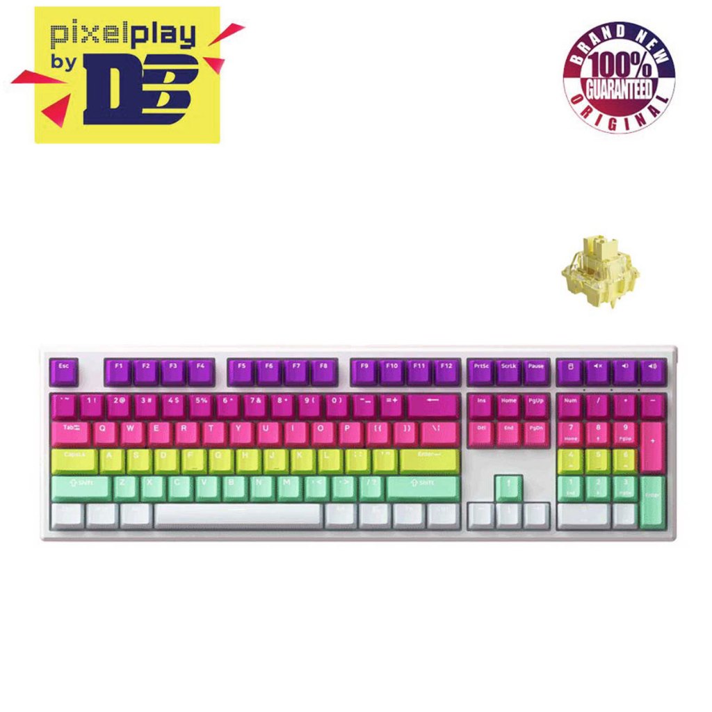 Monsgeek MG108B Rainbow RGB Hot-Swappable Mechanical Keyboard (V3 Cream ...