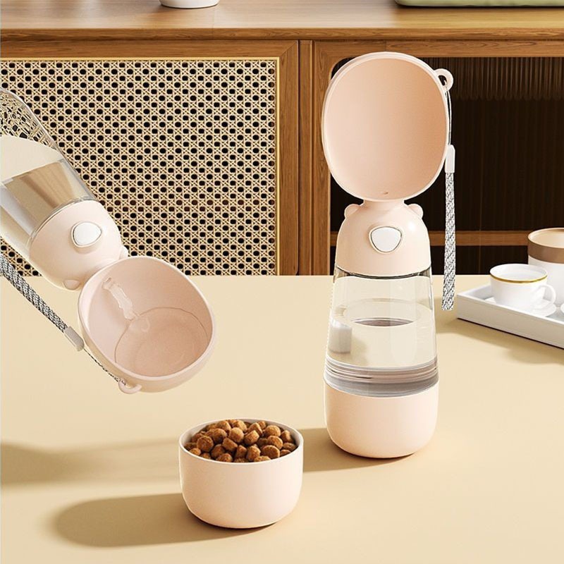 Pet Water Bottle Portable Pet Accompanying Cup Dog Travel Water Bottle Drinking Food Bowl 2 in 1 ...