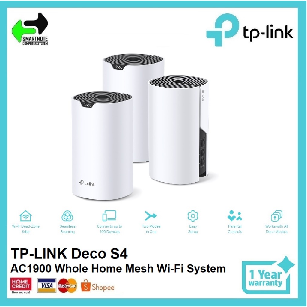 TP-Link Deco S4 AC1200 1200 Mbps Whole Home Mesh Wi-Fi System (3-Pack ...